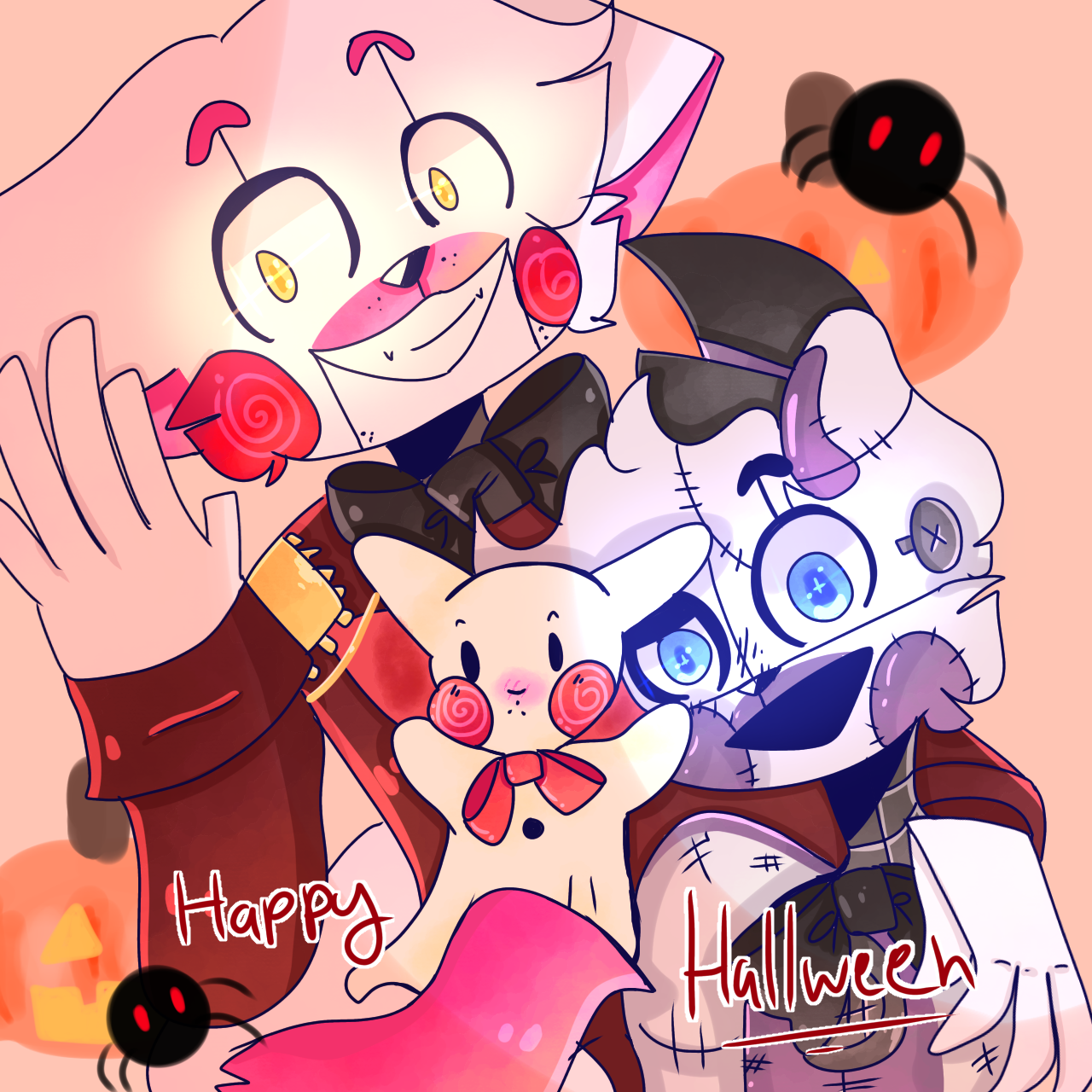 Happy Halloween from Funtime Freddy and foxy Hiramdrawsokay - 插畫 ART street