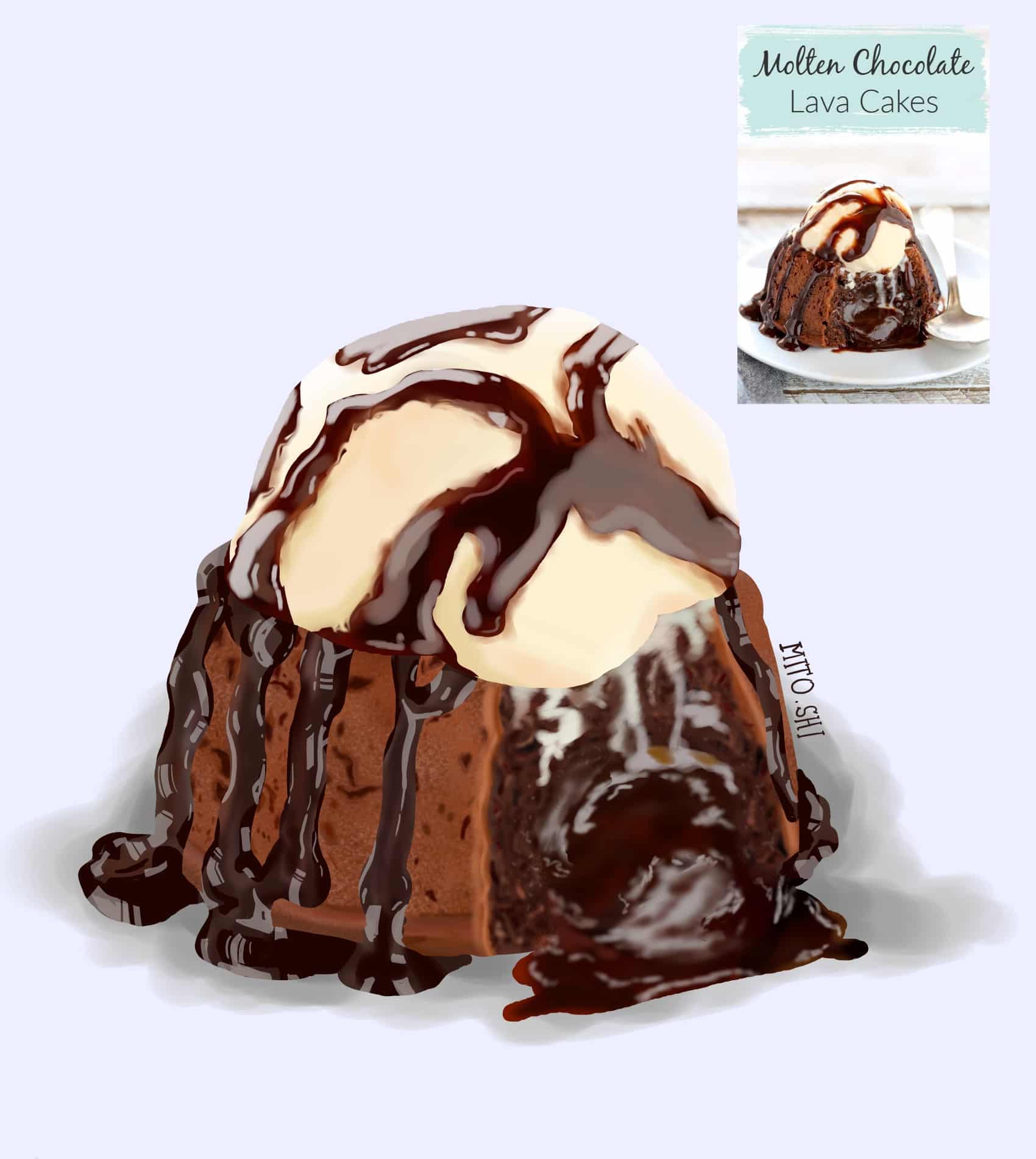 Molten Chocolate Lava Cake Mito.Shi - 插图 ART street