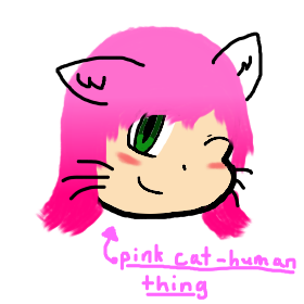 Pink cat-human thing Ghost girl - Illustrations ART street