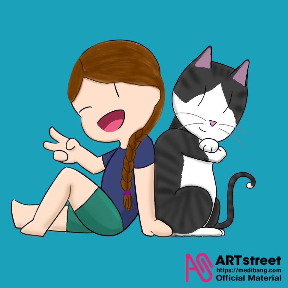 My Catty Friend and I (With Stripes) HadassahGrace - Illustrations ART ...