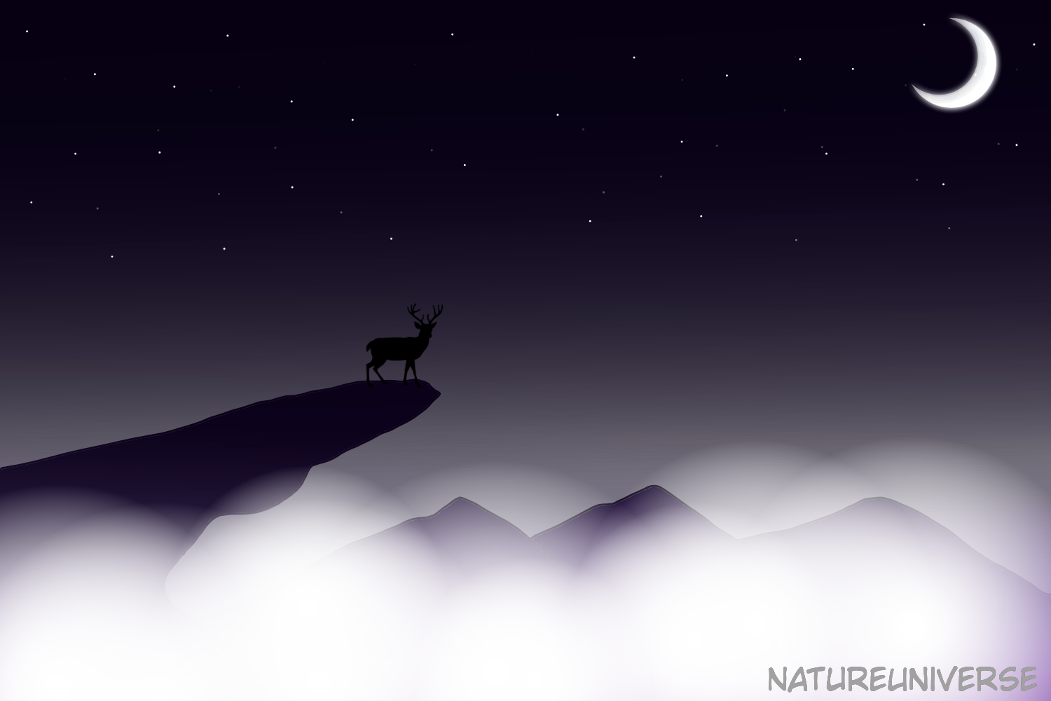 Deer's Night NatureUniverse - Illustrations ART street