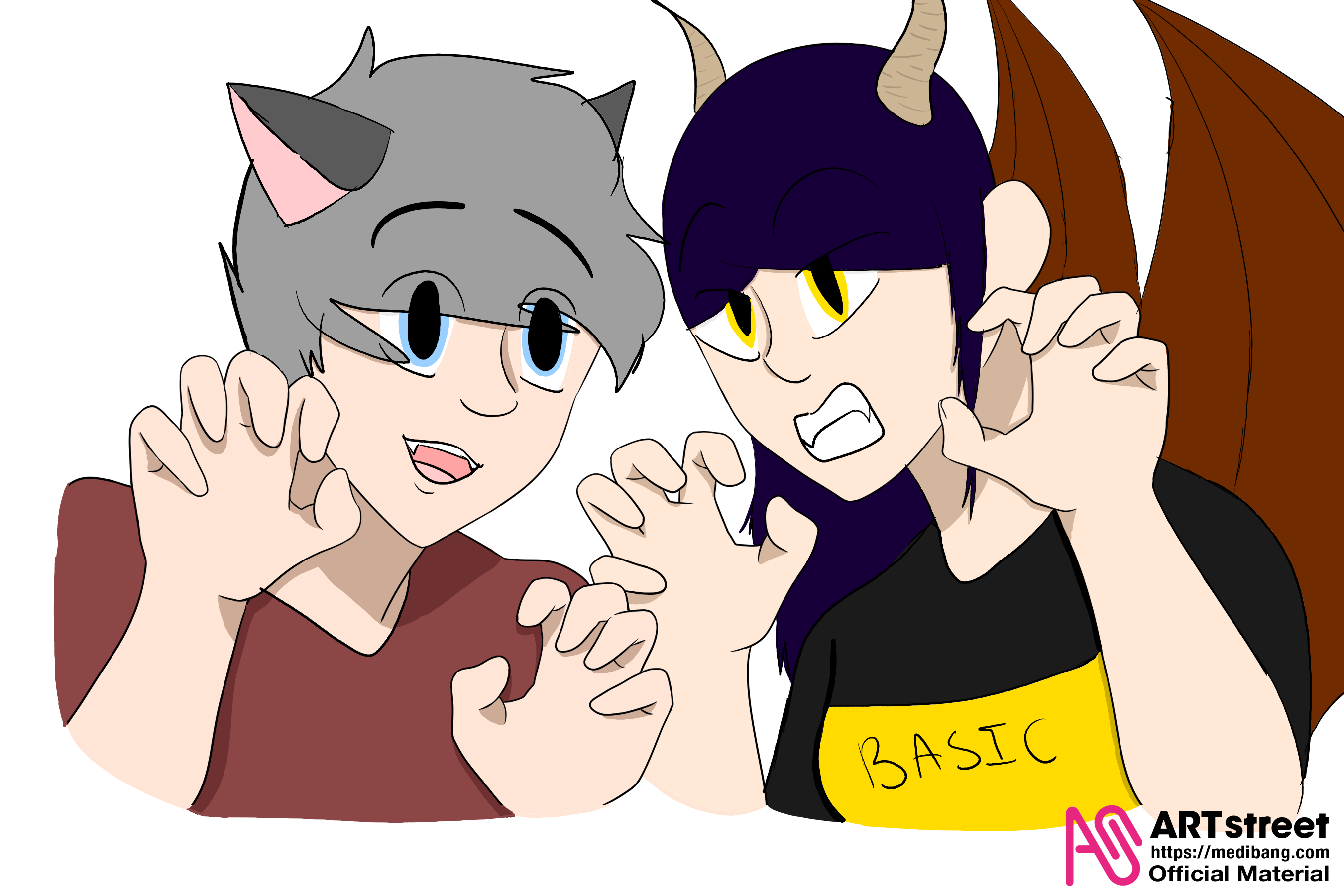 Piff (left) and Vikki (right) Toasty Arts - Illustrations ART street